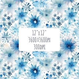 Winter Flowers Digital Paper, Seamless Pattern, Floral Pattern. Winter ...