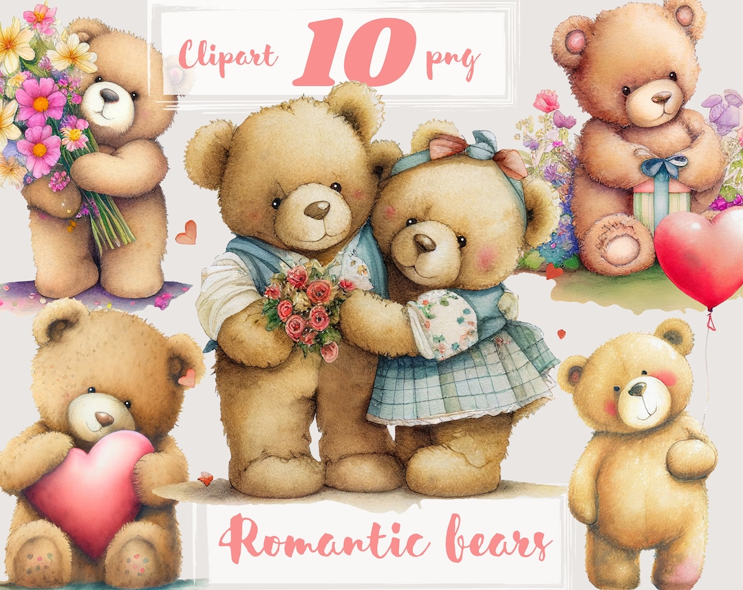 Valentines Day Love Bears Clipart, Valentine Png, Love Bears Png ...