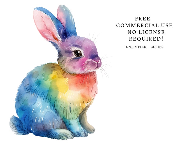 Rainbow Easter Clipart, Easter Eggs Clipart, Boho Easter, Bunny, Junk ...