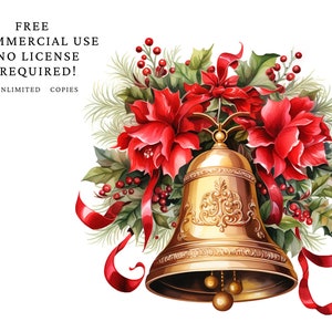 Red Christmas Bell Clipart. Ornamental Clipart. Christmas Clipart ...