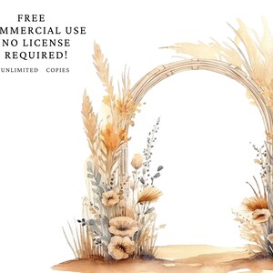 Watercolor Boho Floral Arches Clipart, Wedding Clipart, Love, Wedding ...