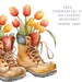 Floral Boots Clipart. Spring Garden Clipart Png. Digital - Etsy