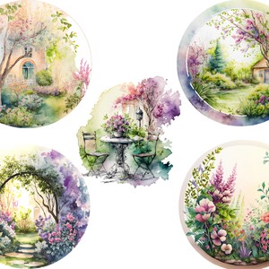 Spring Garden Clipart, Floral Clip Art, Png. Digital Watercolor. Free ...