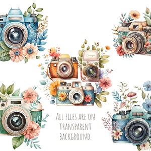 Watercolor Retro Cameras Clipart. Vintage Clipart, Retro Clip Art, Boho ...