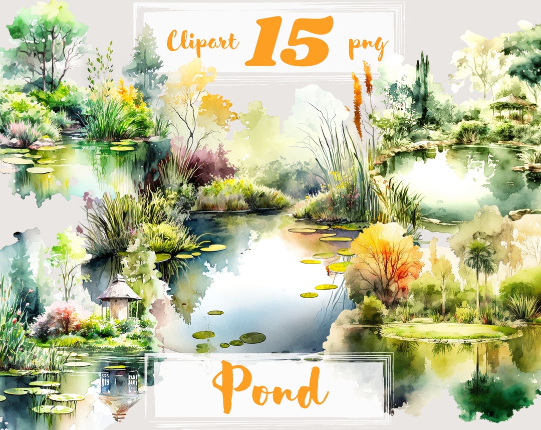 Pond Clipart. Lake Clipart. Garden Clipart, PNG. Summer Rest, Lotus ...