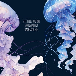 Jellyfish Clipart, Nautical Clipart. Ocean, Sea Clip Art, Transparent ...