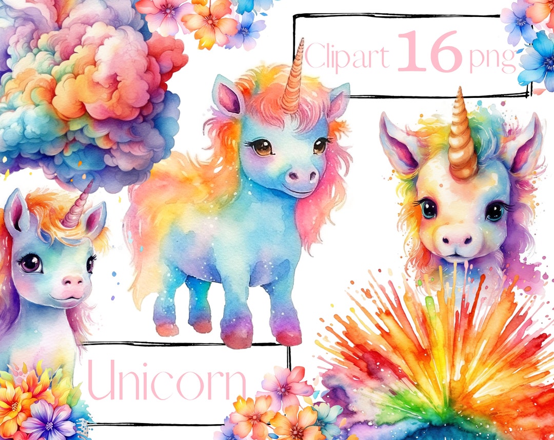 Rainbow Unicorn Clipart. Nursery Clipart. Magic Clipart, Kid Clipart ...