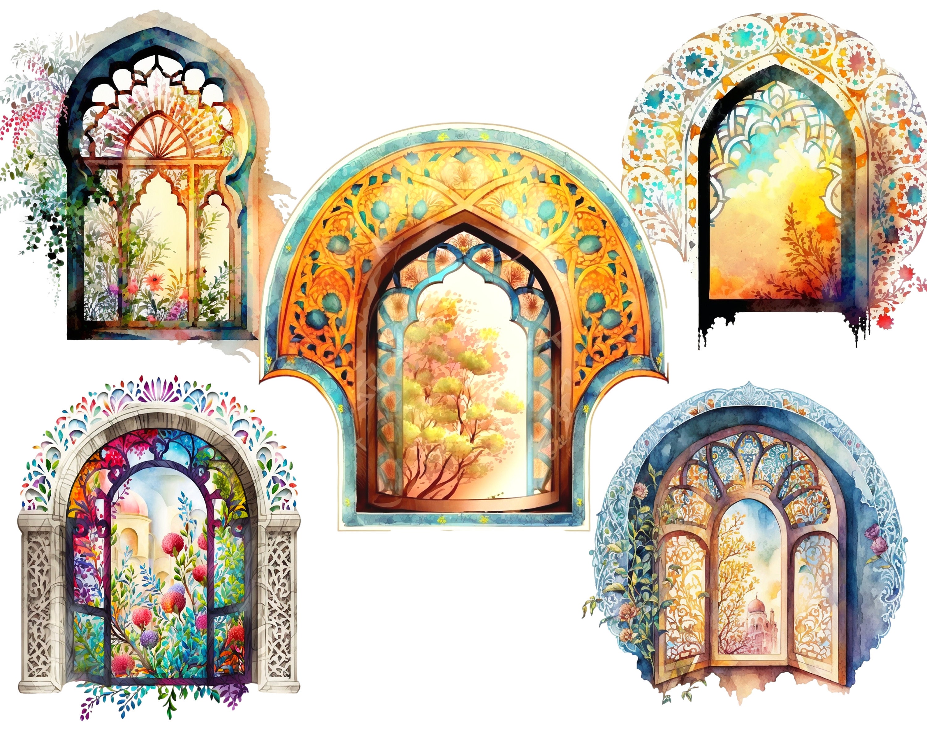 Oriental Window Clipart Arabic Windows Clip Art Png. Digital - Etsy ...