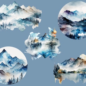 Mountain Clipart, Png. Digital Watercolor. Free Commercial Use. Summer ...