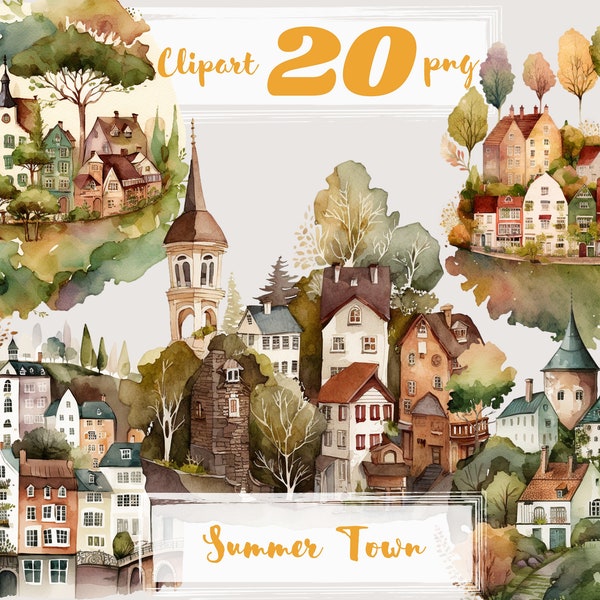 Town Clipart - Etsy