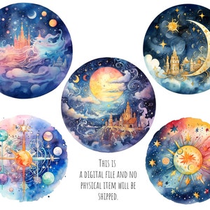 Celestial Clipart, Night Sky Clipart, Magic Clipart, Moon Clipart ...