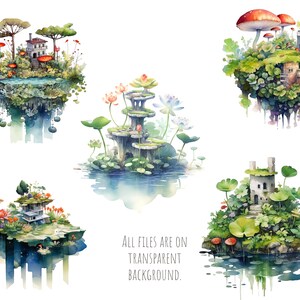 Magic Garden Clipart, Png. Digital Watercolor. Free Commercial Use ...