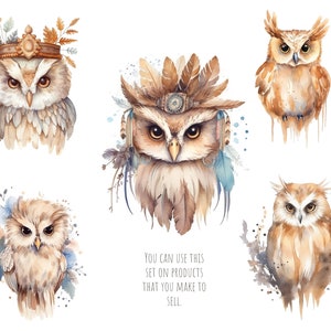 Boho Owl Clipart. Vintage Clipart, Retro Clip Art, Boho. Fantasy ...