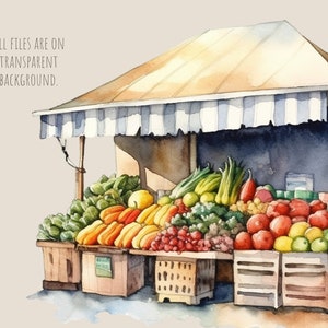 Vegetable Market Clipart Watercolor, Png. Digital Watercolor. Free ...