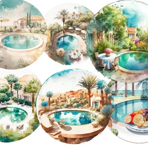 Vacation Bundle. Sea Resort Clipart, Swimming Pool Clip Art, Png. Beach ...