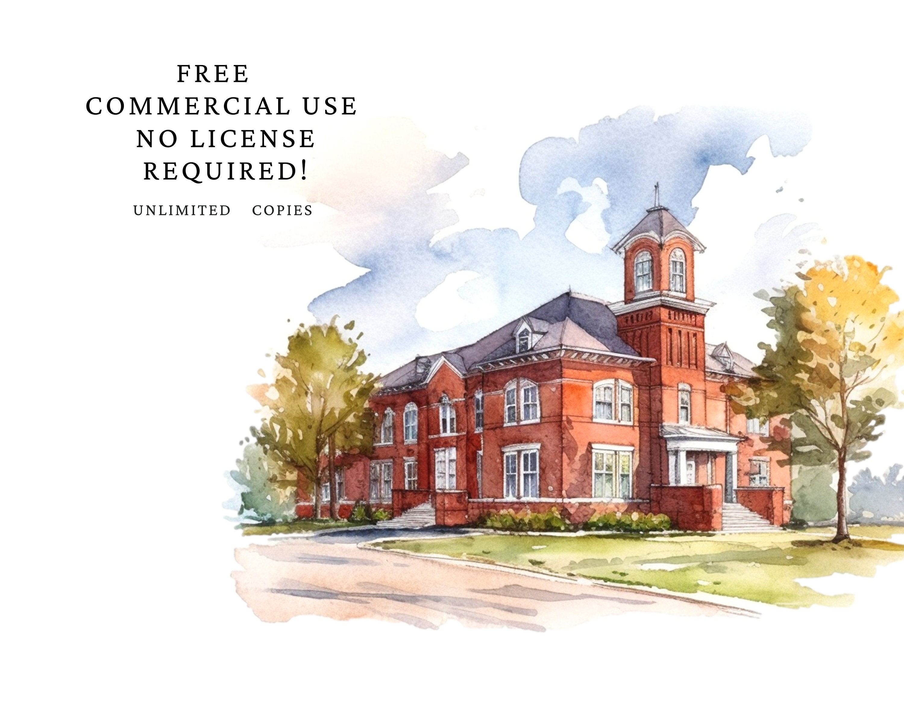 Building Clipart, Old School Clip Art, Town Clipart, Png. Digital ...