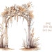 Watercolor Boho Floral Arches Clipart, Wedding Clipart, Love, Wedding ...
