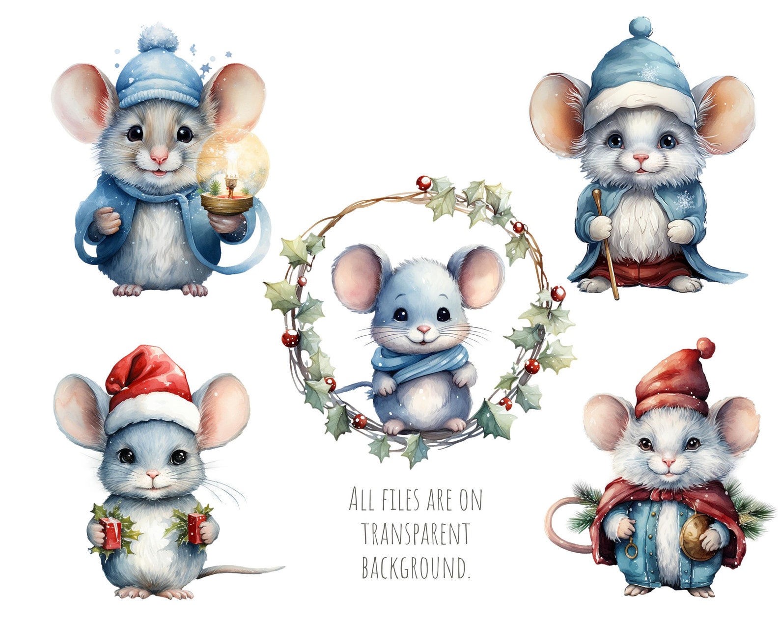 Christmas Mouse Clipart, Winter Mice Clipart Winter Clipart, Kid ...