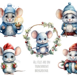 Christmas Mouse Clipart, Winter Mice Clipart Winter Clipart, Kid ...