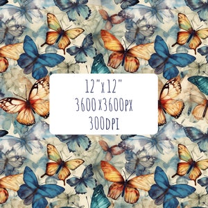 Butterfly Digital Paper, Seamless Pattern, Flower Pattern. Floral ...
