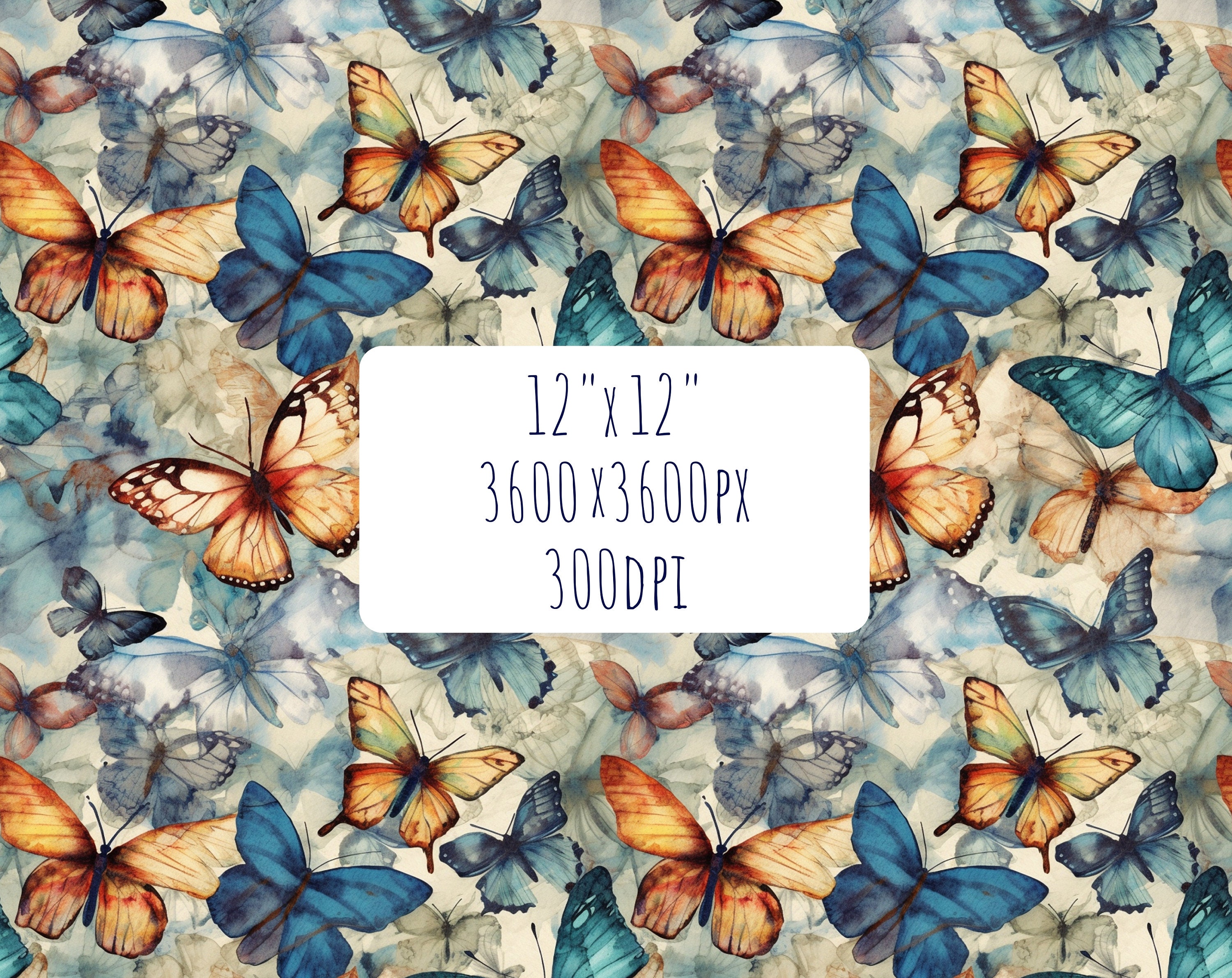 Butterfly Digital Paper Seamless Pattern Flower Pattern. - Etsy