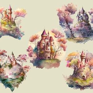 Spring Fairy Castle Clipart, Png. Magic Palace. Elf Village. Digital ...