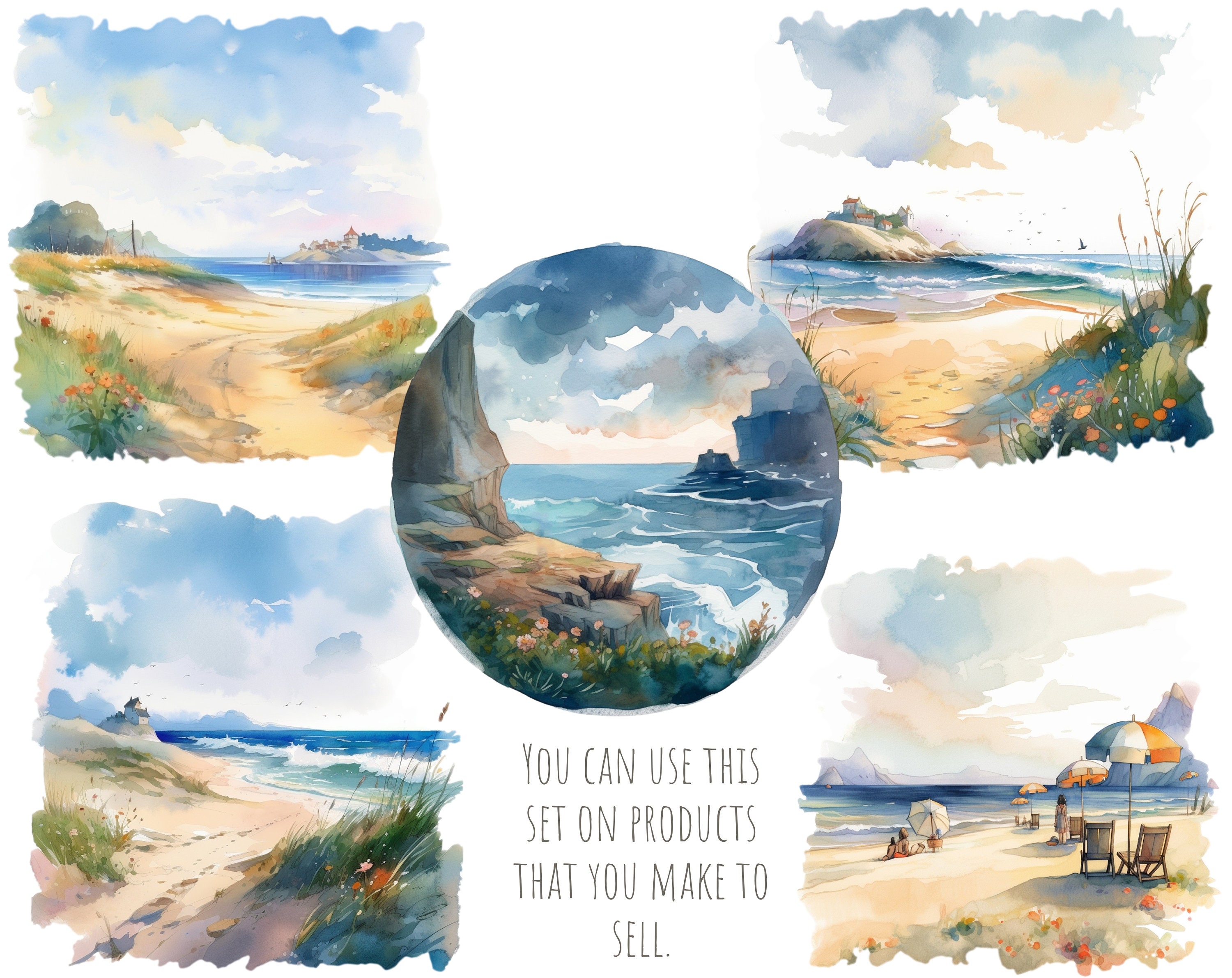 Beach Clipart. Sea Clipart Seaside Clip Art Seashore - Etsy Australia