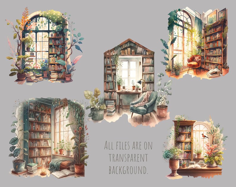 Book Clipart Books Bundle Reading Clipart Library Clipart - Etsy