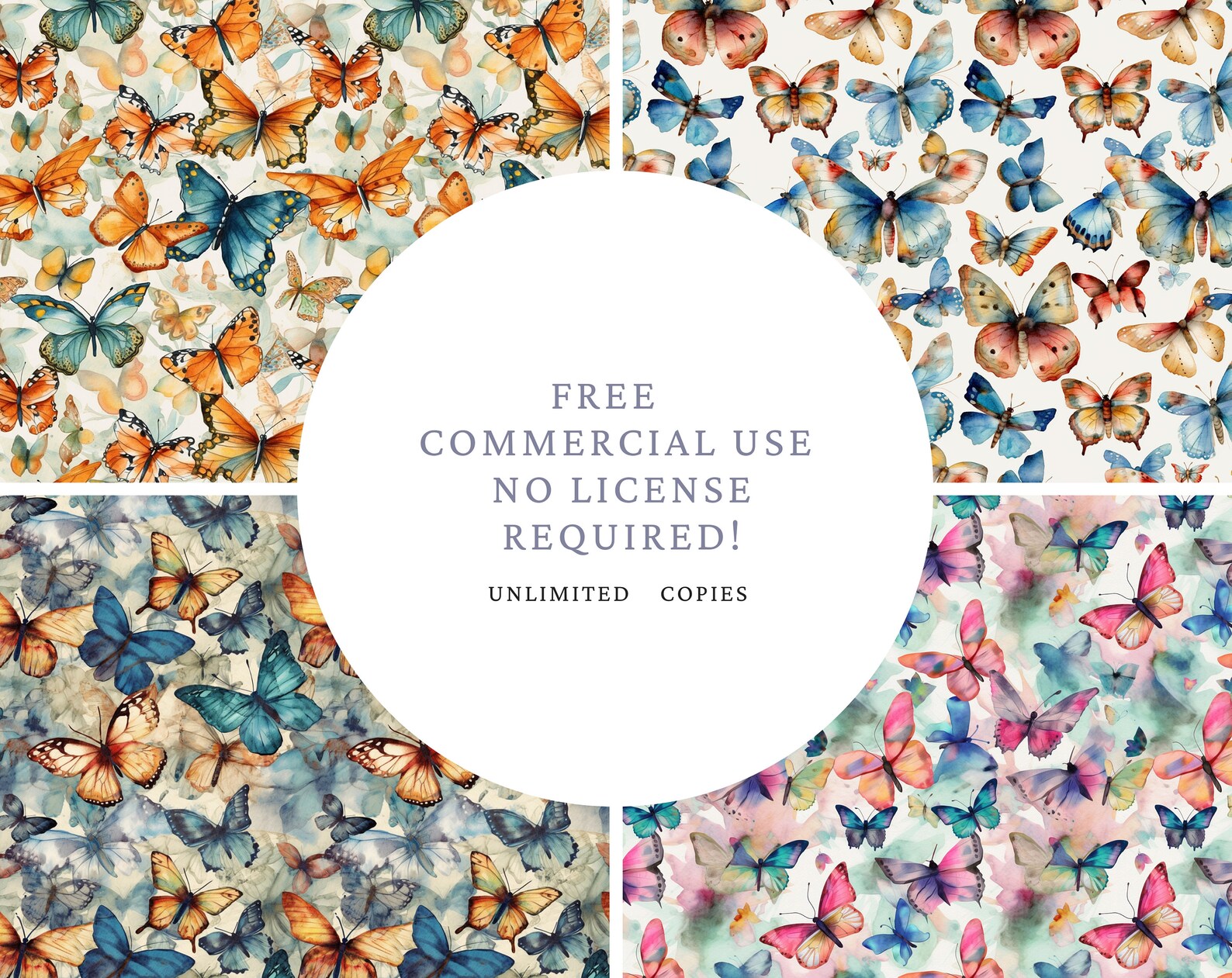 Butterfly Digital Paper Seamless Pattern Flower Pattern. - Etsy