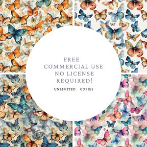 Butterfly Digital Paper, Seamless Pattern, Flower Pattern. Floral ...