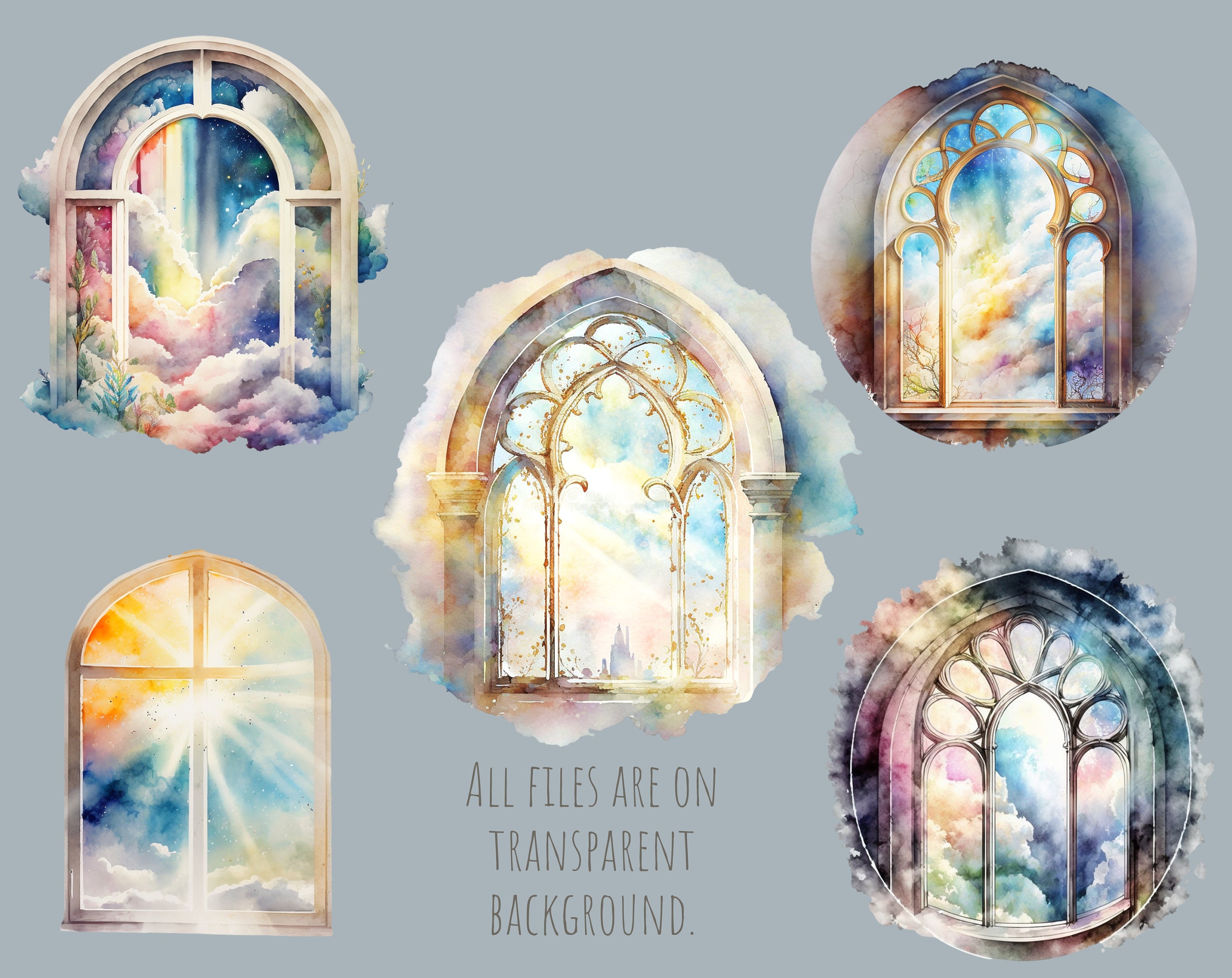 Window Clipart Heavenly Windows Clip Art Png. Digital - Etsy UK