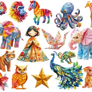 Origami Bundle. Origami Clipart, Paper Png. Stickers, Digital Download ...