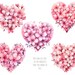 Pink Heart Clipart. Valentines Clipart, Love Clip Art, Wedding PNG ...