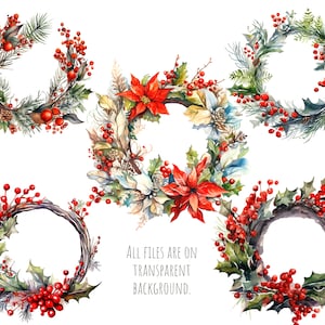 Christmas Wreath Clipart. Christmas Decorations Clipart. Christmas ...