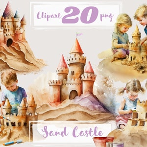 Sand Castle Clipart. Beach Clip Art. Vacation Clipart. Sea Resort ...