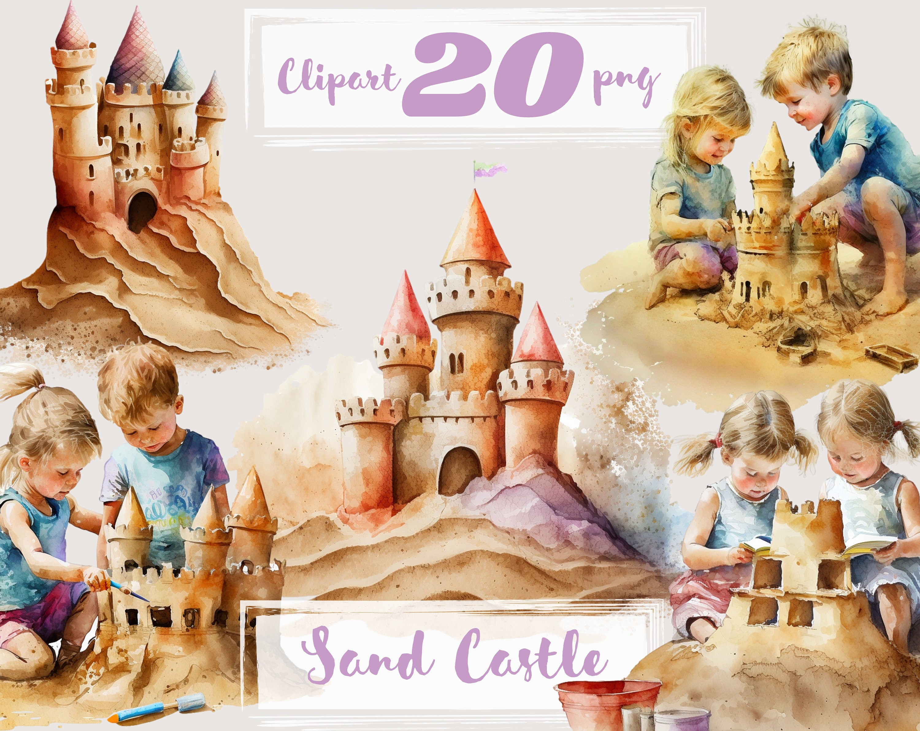 Sand Castle Clipart. Beach Clip Art. Vacation Clipart. Sea - Etsy Australia