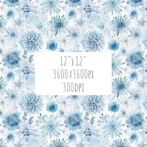 Winter Flowers Digital Paper, Seamless Pattern, Floral Pattern. Winter ...