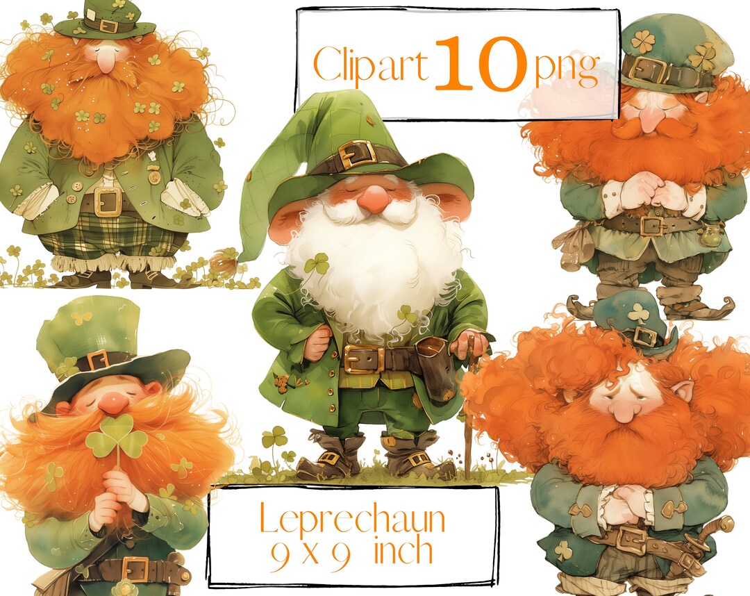 St.patrick 's Day Clipart, Leprechaun Watercolor Clipart, Irish Clipart ...
