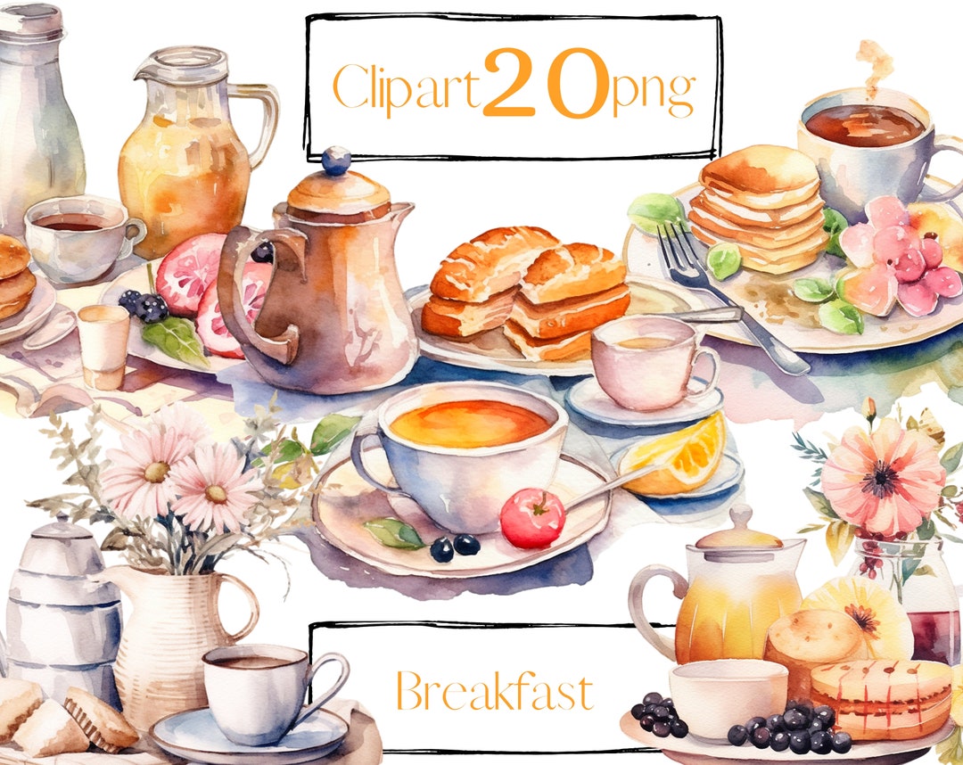 Breakfast Clipart. Set Table Clipart. Cafe Clipart. Kitchen Clipart ...