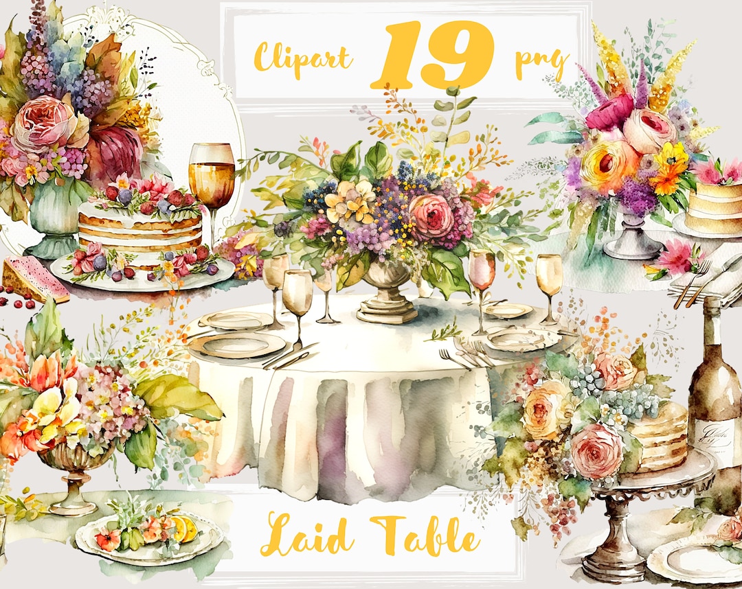 Laid Table Clipart. Set Table Clipart. Dining Room Clipart. Kitchen ...