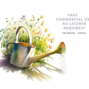 Spring Garden Clipart, Floral Clip Art, Png. Digital Watercolor. Free ...