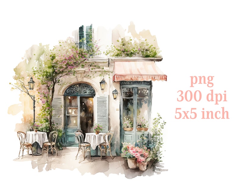 Spring Coffee Shop Clipart Cafe Clip Art Png. Digital - Etsy