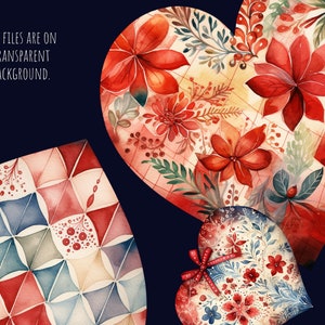 Christmas Heart Clipart. Winter Clipart, Love Clip Art, Wedding PNG ...