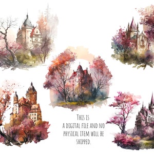 Spring Castle Clipart, Palace Clip Art, Png. Digital Watercolor. Free ...