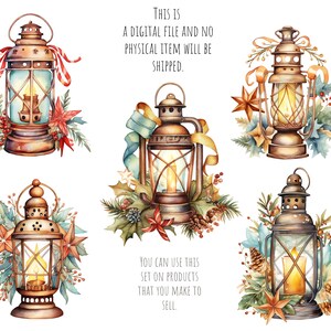 Boho Christmas Lantern Clipart. Christmas Decoration Clipart. Christmas ...