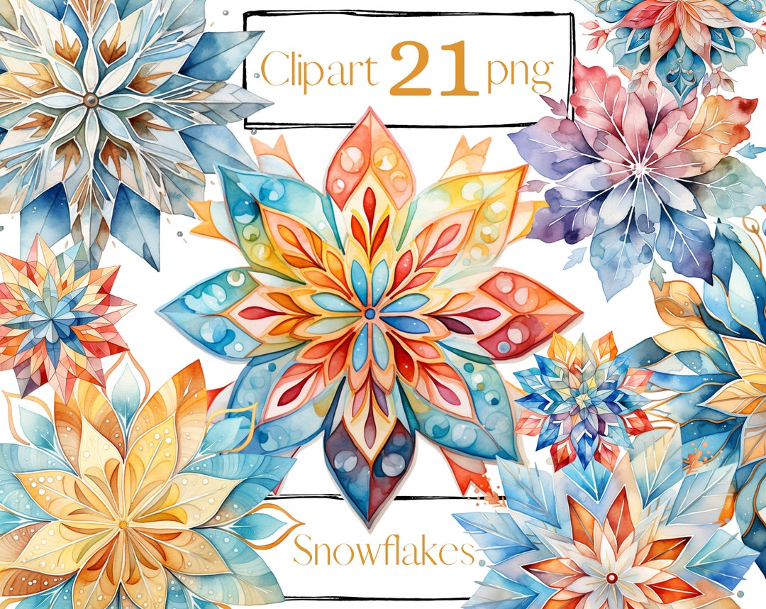 Snowflakes Clipart, Snow Clipart, Winter Clipart, Christmas. Digital ...