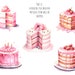 Cakes Clipart, Sweets Clip Art, St. Valentine's Day, Png. Digital ...