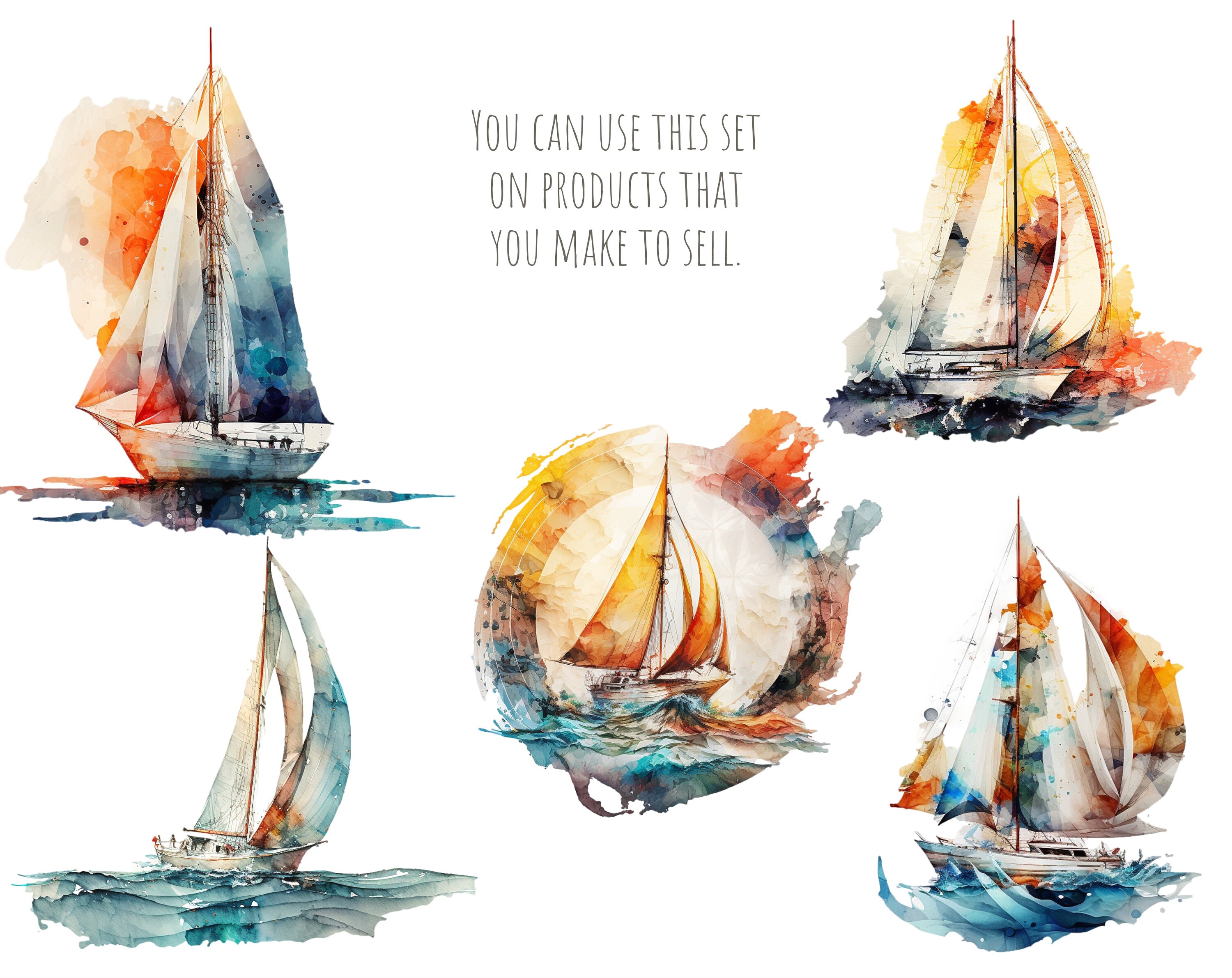 Sailing Yacht Clipart. Sea Clipart Ocean Clip Art PNG. - Etsy