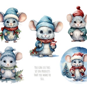 Christmas Mouse Clipart, Winter Mice Clipart Winter Clipart, Kid ...