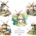 Mill Clipart, Png. Windmill Clipart. Village House Clipart. Cottage ...